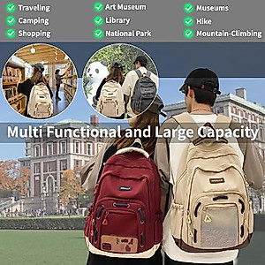 iwhgrmp Kawaii Backpacks Big Capacity Travel Backpack Cute Aesthetic Daypacks Water Resistant Casual Bag (BlueWhite)
