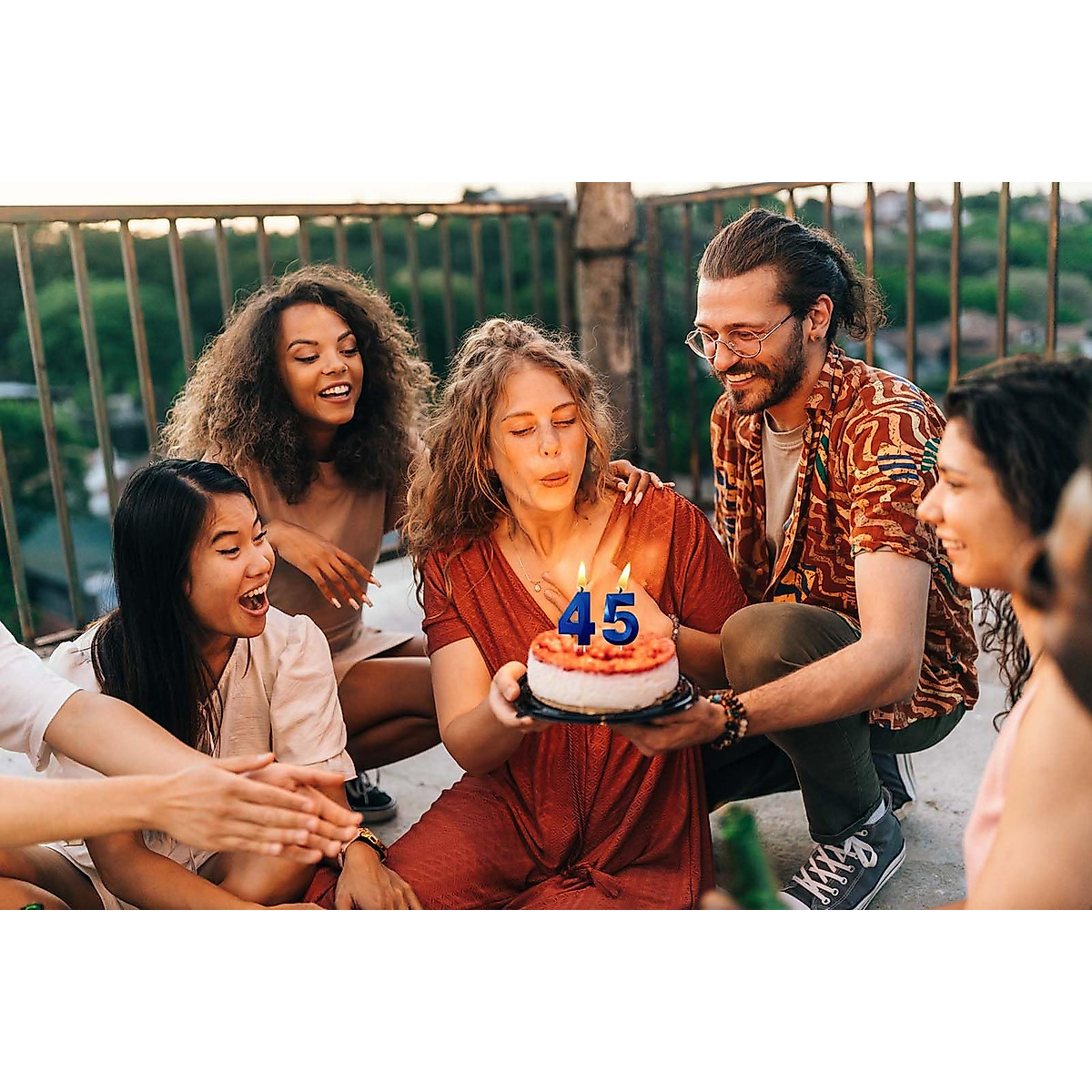 2.76" 29th 92nd Number Candles Birthday Gifts for Women Men Birthday Decorations Birthday Candles Numbers Happy Birthday Candles for Cake 2 Candle for Women for Men (Blue)