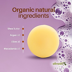 Coconut Cream Conditioner Bar - Curly Hair | Extra Moisturizing | Hair Care- Frizz Control | Olive, Argan, Macadamia Oil, Shea Butter | Sulfate & Paraben Free | Vegan | 1.94 oz | OLIVA 60