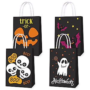 12 Piece Halloween Paper Treat Bags, Trick or Treat Bag Cute Halloween Party Gift Favors Bags