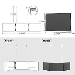 3 Way Mirror for Self Hair Cutting Mirror Vanity Mirror Barber Supplies Accessories 360 Makeup Mirror Trifold Mirror to See Back of Head