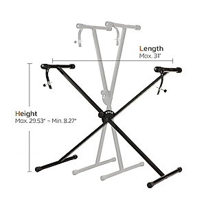 PARTYSAVING Pro Series One-Tier Portable Single-X Keyboard Stand with Locking Straps, APL1157