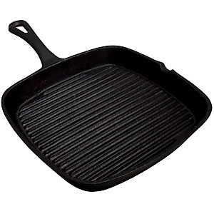 King Kooker CISQS9S Pre-Seasoned Cast Iron Square Skillet, 9-Inch