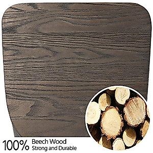 Topeakmart Set of 4 Gunmetal Wooden Seat 24 Inch Counter Height Metal Bar Stools Kitchen Chairs with High Back, Indoor/Outdoor