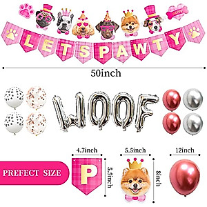 Dog Birthday Party Supplies, Dog Birthday Hat/Bandana/Bowtie/Balloon/Flag/Banner for Small Medium Large Dogs Pets, Doggie Birthday Party Supplies Decorations