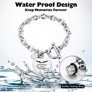 XIUDA Urn Bracelet for Ashes Cremation Bracelet Ashes Bracelet Heart Locket Holder Bangle Link Chain Women Men