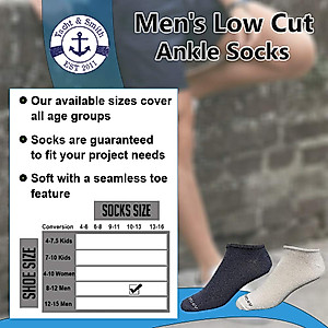 Yacht & Smith 12 Pair Men's Low Cut Ankle Socks Thin Comfortable Lightweight Breathable Wholesale Bulk Sport Socks