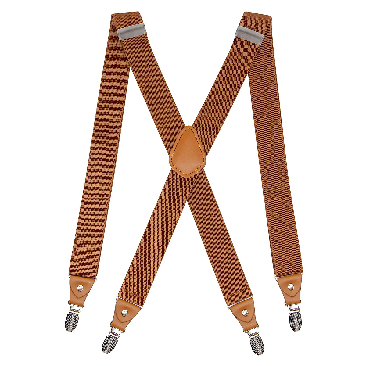 Doloise Adjustable Elastic X Back Style Suspenders for Men's and Women's With Strong Metal Clips (Coffe-01)