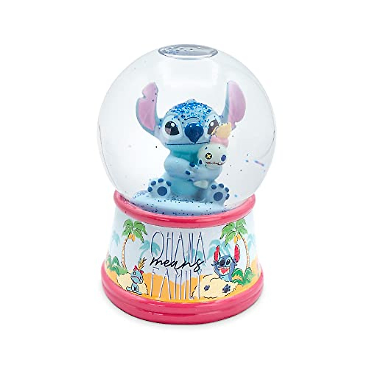 Disney Lilo & Stitch Ohana Light-Up Snow Globe with Swirling Glitter Display Decoration | Home Decor for Kids Room Essentials | Precious Keepsake, Cute Novelty Gifts and Collectibles | 6 Inches Tall