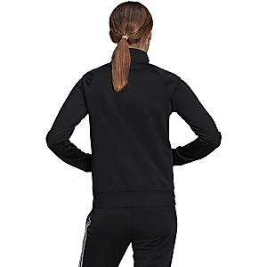 adidas Women's Essentials Warm-Up Slim 3-Stripes Track Top, Black, Medium