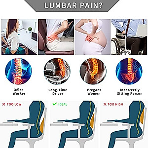Achiou Lumbar Support Pillow for Office Chair, Back Support Pillow for Car Computer Gaming Chair, Memory Foam Pad Back Cushion for Back Pain Relief Boost Your Lower Back Comfort Zone