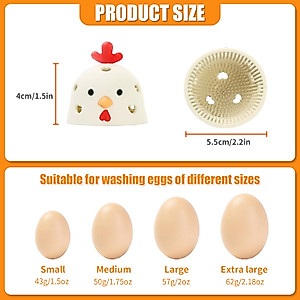Shcsdr Egg Washer for Fresh Eggs Silicone Egg Brush Egg Scrubber Multipurpose Vegetable and Fruit Cleaning Tool Reusable Egg Cleaning Brush for Egg Cleaner (White 1Pack)