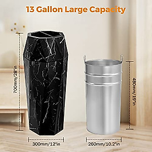 BEAMNOVA Bundle Metallic 15 x 31.5 in + Black Marbling 12 * 28 in Commercial Stainless Steel Trash Can Outdoor Indoor Garbage Enclosure with Lid Inside Barrel Heavy Duty Industrial Waste Container