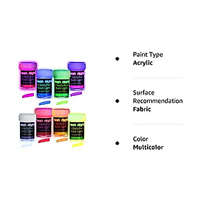 Neon Nights UV Body Paint Set | Blacklight Glow Makeup Kit | Fluorescent Face Paints for Music Festivals, Photo Shoots, Nights Out - Easy to Use and Remove, Premium Quality, Vibrant Colors | 8 Colors