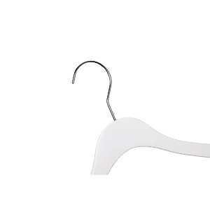 20 Luxury Slim Space Saving Wooden Clothes Hanger with Squared Pant Bar Best for Shirts, Blouses, Pant, Dress, Hangers White (White - Shirt with Pant Bar, 20)