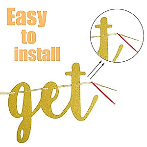 Bachelorette Party Decorations Glitter Gold"Pop The Bubbly She is Getting A Hubby" Banner Bridal Shower Engagement Wedding Girls Night Out Hen Party Supplies Golden Photo Props