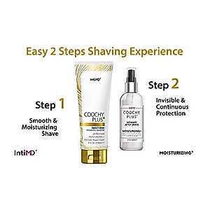 Coochy Plus Intimate Shaving Complete Kit - SWEET DIVA & Organic After Shave Protection Soothing Moisturizer Mist – Antioxidant Formula Prevents Razor Burns, Itchiness & Ingrown Hairs