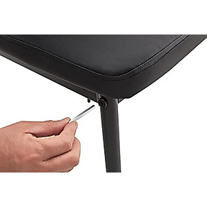 YISH W24138516 PU Leather Dining Chairs Armless Side Set of 4 with Metal Legs, Cushioned Seat Accent Backrest Living Room Kitchen Lounge, Black