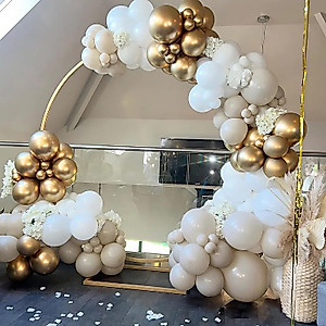 Sand White Gold Balloon Arch Garland Kit 168Pack Beige White Gold Balloons for Wedding Bridal Baby Shower Birthday Decorations Neutral Party Supplies