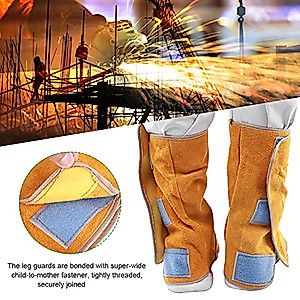 Welding Spats 1 Pair Leather Welding Boot Covers Retardant Welding Boot Cover Welder Leg Foot Safety Protection Safety Boot Cover Leg Foot Protection Cover