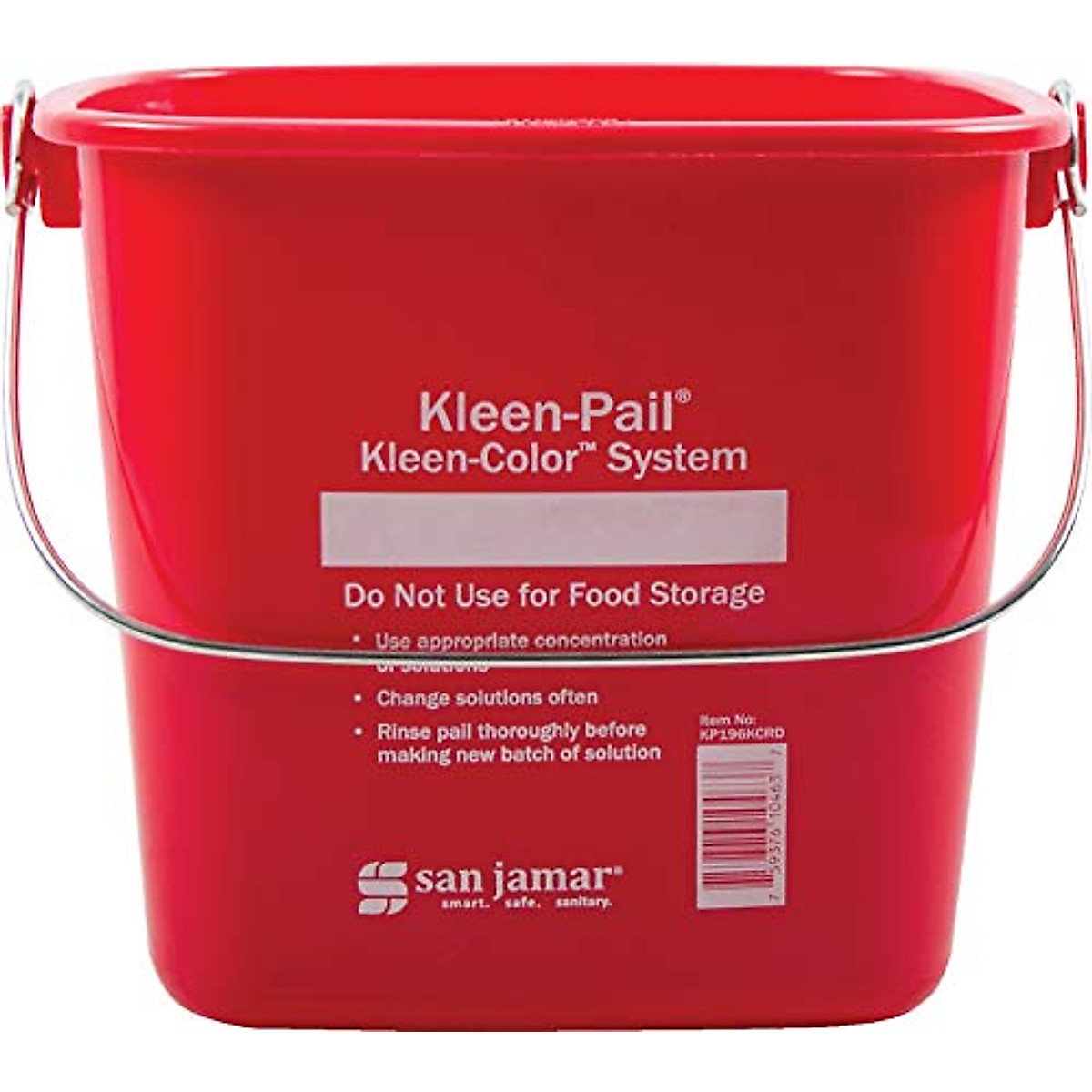 San Jamar KP196KCRD Kleen-Pail Commercial Cleaning Bucket, 6 Quart, Red