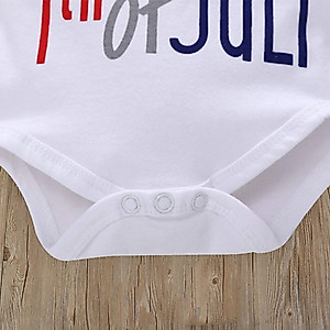 XFGLCK Newborn Infant Baby Boy 4th of July Shorts Set Short Sleeve Bodysuit + Stars Stripe Short American Flag Summer Outfits (My First 4th of July, 0-3 Months)