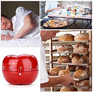 60 Minutes Kitchen Timer, Cute Tomato Timer Mechanical Countdown Hour Meter for Cooking Homework Baking Learning(L)