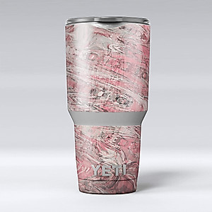 Design Skinz Red Slate Marble Surface V40 - Skin Decal Vinyl Wrap Kit Compatible with The Yeti Rambler Cooler Tumbler Cups