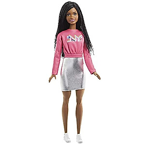 Barbie It Takes Two Doll, Brooklyn Fashion Doll with Braided Hair, Pink Nyc Shirt, Metallic Skirt & White Shoes