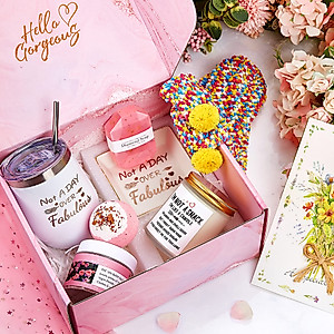 WQOE Birthday Gifts for Women, Mothers Day Gifts, Birthday Gift Basket for Women Gifts for Mom Her Sister Wife, Thank You Gifts Box for Women, Wine Glasses & Relaxing Spa Gift Set