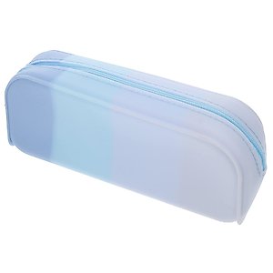 Silicone Pencil Case Pouch Bag Candy Color Pencil Case Cute Pen Case Silicone Pencil Case Small Cute Aesthetic Zipper Pencil Pouch for Travel Cosmetics Makeup Sky-blue