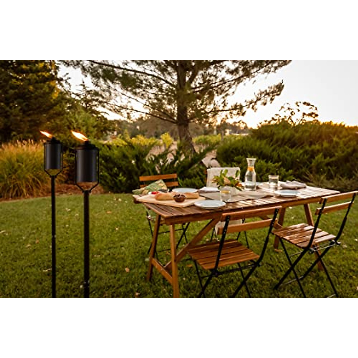 TIKI Brand 1121124 Simply Metal Easy Install 4pk Torch, Bronze