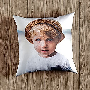 Custom Pillow - Personalized Pillow with Picture & Name Including Case & Insertion. Full Color Print on Both Sides Ultra Soft Cover. Memorial Photo Gift for Home Mom (1 Photo, 14" x 14")