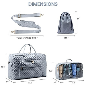 LOVEVOOK Travel Duffle Bag, Weekender Bag for Women with Toiletry Bag Carry on Overnight Bag with Laptop Compartment, Yoga Gym Bag with Wet Pocket Shoe Bag, Hospital Bag for Labor and Delivery, Beige