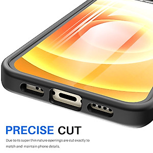 TOZO Compatible for iPhone 12 Mini Case 5.4 inch Hybrid PC+TPU Soft Grip Matte Finish Clear Back Panel Thin Cover with Black