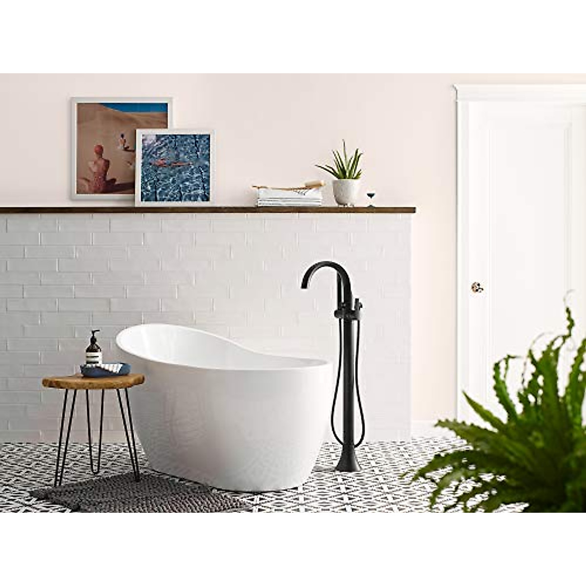 Moen TS50110 Collection Freestanding Tub Filler Single Riser Floor Joist Concrete Mounting Kit, or Unfinished