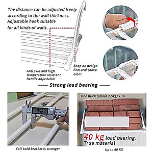 Retractable balcony armrest bath Clothes Rack, Hanging Extra Long Drying Rack Drying Rack Towel Clothes Folding Drying Rack Indoor Or Outdoor Iron Racks Socks (retractable length 40-70cm) (white)