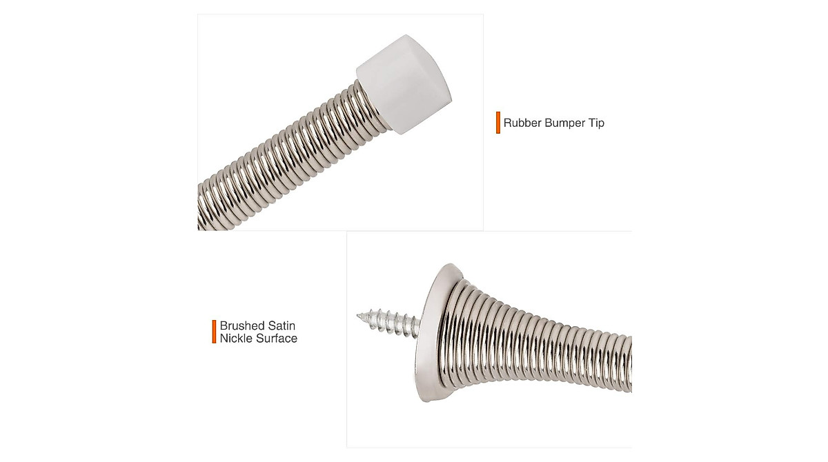 KOVOSCH 2 Pack Spring Door Stopper - Satin Nickel