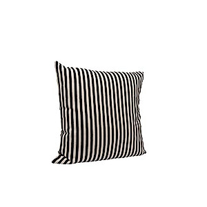 Creative Co-Op Square Cotton Woven Stripes Throw Pillow, Black