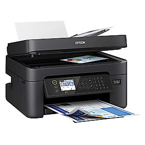 Epson Premium Workforce WF 28 Series All-in-One Color Inkjet Printer I Print Copy Scan Fax I Wireless I Mobile Printing I Auto 2-Sided Printing I 2.4" LCD I Up to 30-Sheet ADF (Renewed)