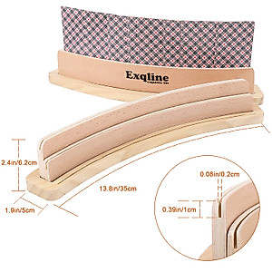 Exqline Curved Wooden Playing Card Holder Tray Rack Organizer Set of 2 Solid Card Holder for Kids Seniors - 13.8 x 1.9 x 2.4 Inch for Bridge Canasta Strategy Card Playing