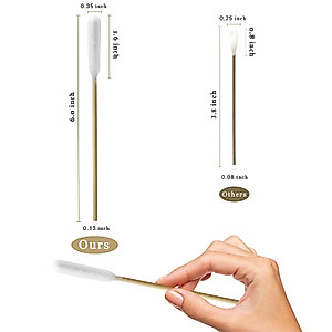 Hzran Cotton Buds for Dogs, 6 Inch Cotton Buds for Large Dog Ears, Lengthen Cotton Swabs for Cleaning Dogs Ears, Apply Medicine, Clean Wound, Bamboo Cotton Buds for Large Dog(50 Pieces)