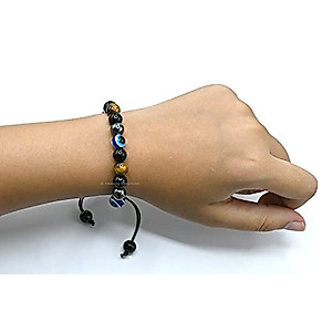 Evil Eye Bracelets for Men Women - Ultimate Protection Mens Bracelet - Evil Eye, Black Obsidian, Tigers Eye and Hematite - Healing Bracelets Gifts for Mom Mothers Day Pulseras Para Hombres Mujer