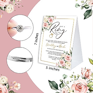 Bridal Shower Ring Game, Put a Ring On It Bridal Shower Game with 50 Fake Rings, Bridal Shower Decorations, Wedding Game, Bachelorette Hens Party Game for Guests - RG09