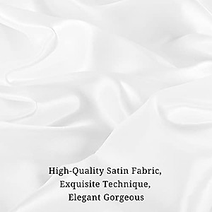 MTREO 10 Packs White Table Cloth Rectangle Rectangle Tablecloth Satin Tablecloths White Tablecloths for Rectangle Tables 57x108 Inch Bright Silk Table Cloth Rectangle Table for Wedding