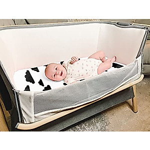 Bassinet Bed Sheets – Premium Bassinet Fitted Sheet for Halo, Mika Micky, Maxi COSI & Others - 4 Pack 100% Jersey Knit - Bassinet Bedding for Standard Size Oval or Halo Bassinet Pads for Boys & Girls