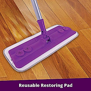Rejuvenate High Performance Luxury Vinyl Tile Plank Floor Cleaner pH Neutral Formula Doesn't Leave Streaks or Dulling Residue 128oz & Microfiber Mop with 3 Reusable Microfiber Pads