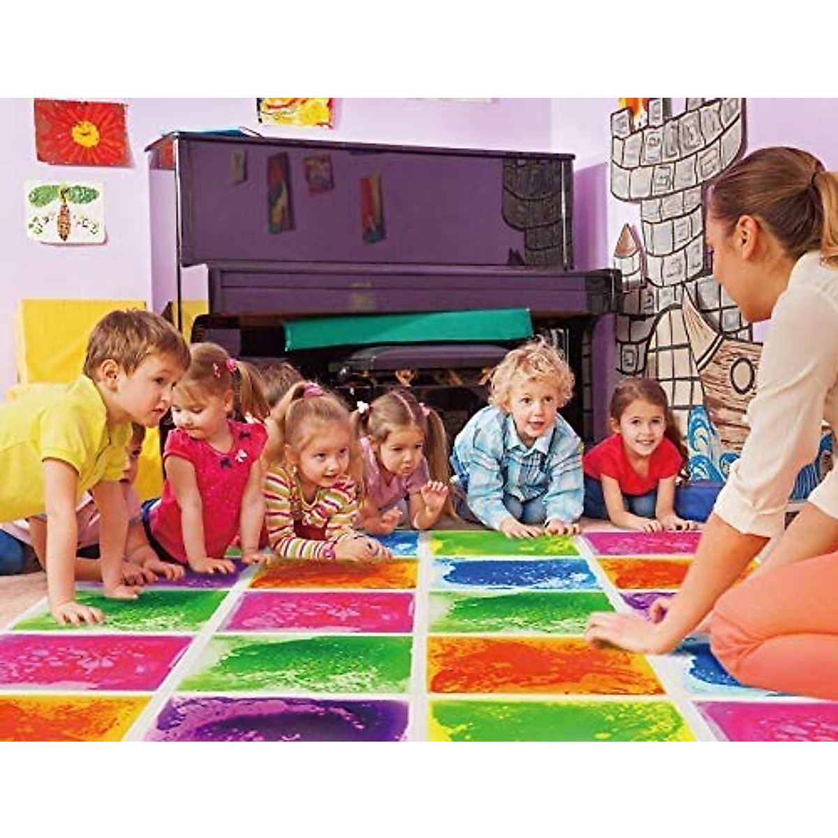 Art3d Liquid Fusion Activity Play Centers for Children, Toddler, Teens, 12" X 12" Pack of 9 Tiles