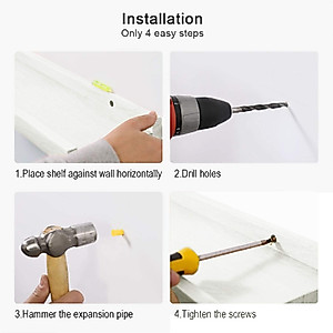 Oak Floating Shelves White, 24 Inch Wall Shelves for Decor and Storage, Natural Solid Wood Shelf, Picture Ledge Shelf for Bedroom Bathroom Living Room KitchenLaundry Room