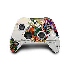 Head Case Designs Officially Licensed Mark Ashkenazi Map Of The World Art Mix Vinyl Sticker Gaming Skin Decal Cover Compatible With Xbox Series S Console and Controller Bundle